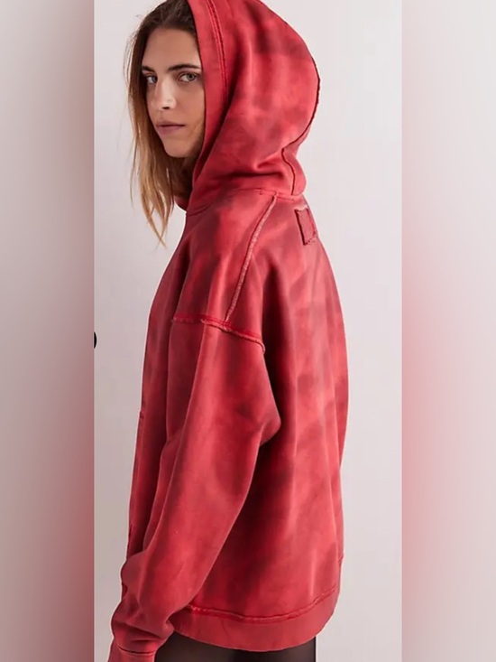 We The Free | Sweaters | Free People Work It Out Washed Red Hooded ...